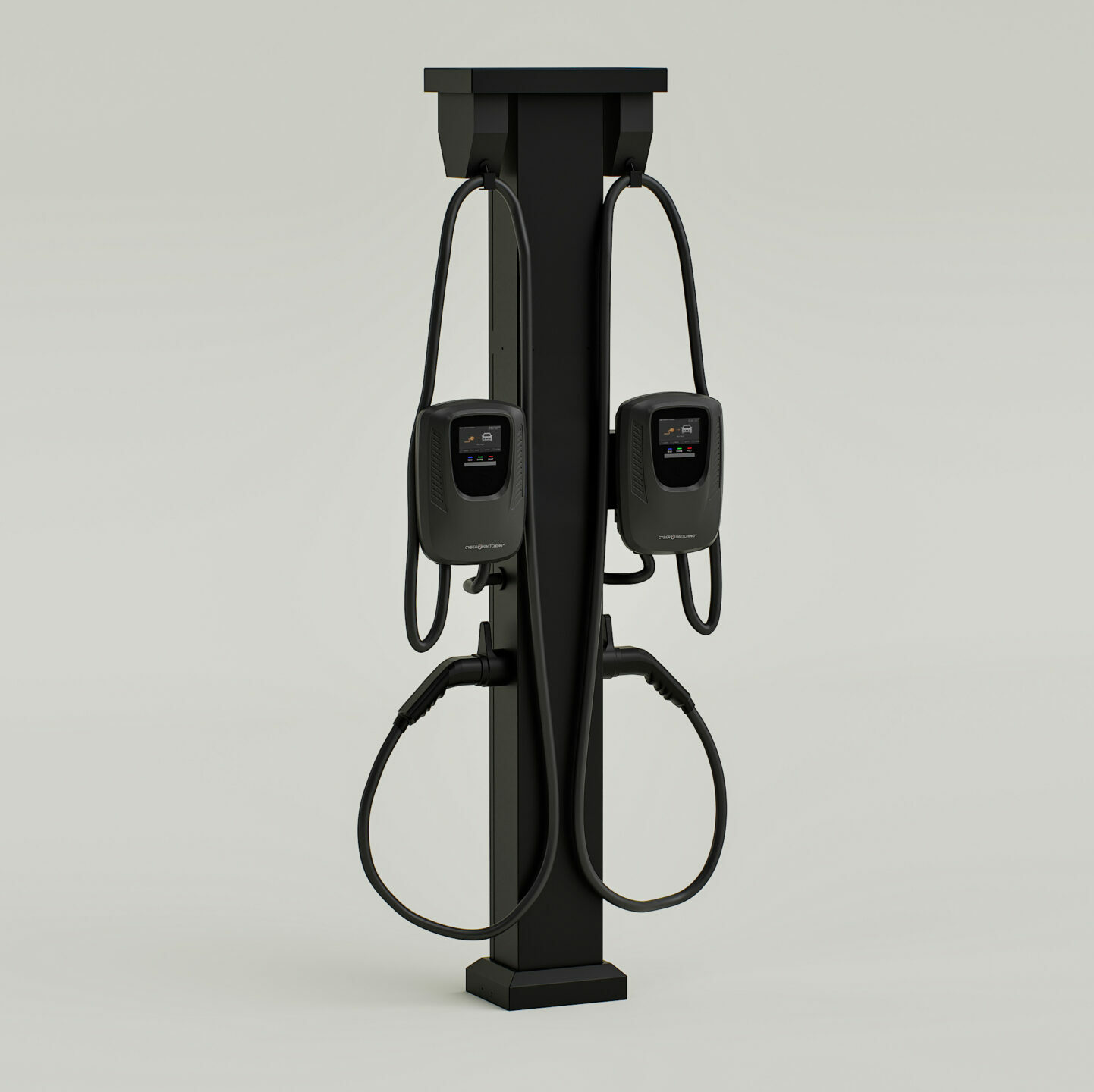 Commercial Dual 48A EV Charging station with Cable management, Dual ...